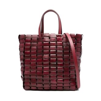 Dragon Diffusion Burgunder Geflochtene Leder Tote Tasche - - Bags - Damen - Rot - ONE SIZE