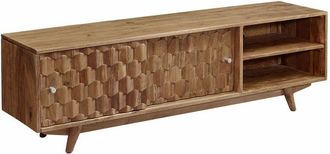 Massivmoebel24 TV-Board Akazie 145x35x45 natur lackiert mosayk 101