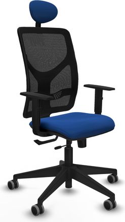 Piqueras y Crespo B&uuml;rostuhl f&uuml;r Lendenwirbels&auml;ule, verstellbar, mit 1D-Armlehnen und festem Kopfteil, ausgestattet mit Syncro/Traslack und Schneideschaum, mit Rollen vo