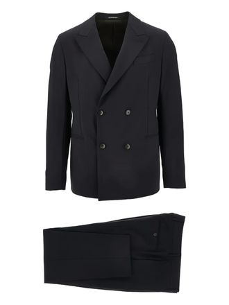 Emporio Armani Doppelreihiger Anzug - Blau