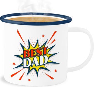 Shirtracer Emaille Becher Blechbecher - Tassen - Best Dad Geschenk Vatertag personalisiert I Bester Papa Geschenk Vatertag I Vatertagsgeschenk Papi I Vatertags G
