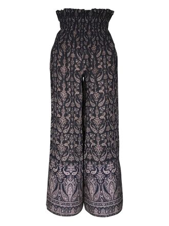 Veronica Beard shirred paisley trousers - Schwarz