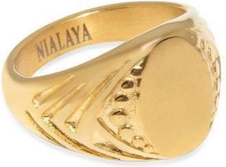 Nialaya Femme, Accessoires, Jaune, Taille: 50 MM Signet Ring