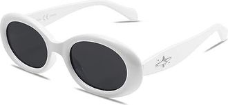 Sojos Lunettes de soleil Femmes Hommes Polarisées Rétro Ovales Petites années 90 Vintage Petit visage Protection UV400 Lunettes de soleil SJ2286