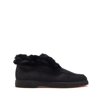 Santoni Wildleder-Stiefelette - - Shoes - Damen - Schwarzk - 36 1/2 EU