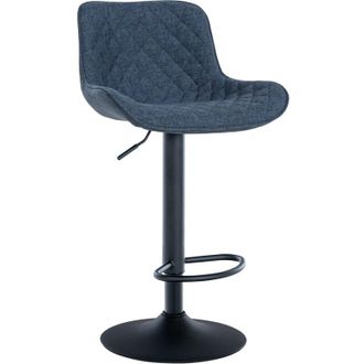 Clp Tabouret de bar Minosa réglable et pivotant Bleu Tissu