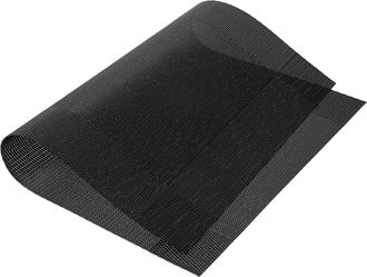 Lurrose Schwarze PVC Platzsets rutschfest Hitzebeständig Abwaschbar Tischmatten für Esszimmer Küche Indoor Outdoor Stilvoller Tischtischschutz Langlebig und Ö