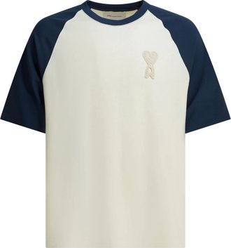 Ami Homme, Tops, Beige, Taille: XL De Coeur Knitted Patch T-shirt