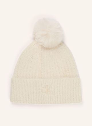Calvin Klein M&uuml;tze Mit Kunstfell beige