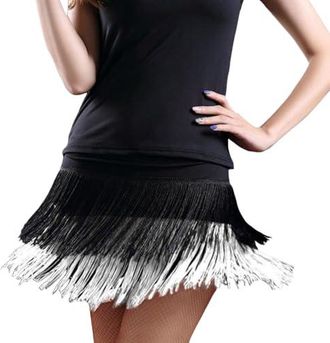 Generic Jupe de danse sexy pour femme - Robe de danse Samba Salsa - Pour salle de bal - Salsa latine - Costume de danse Samba - Costume de fête - Robe de comp