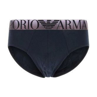 Emporio Armani Midnight Blue Stretch Cotton Briefs - - Underwear - Herren - Blau - XL