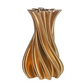 Gilde Vase Fold - Keramik - Gold - H&ouml;he 25cm x &Oslash; 14cm - 3D gedruckt - wasserdichte Blumenvase