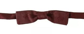 Dolce & Gabbana Mens Bordeaux Silk Floral Faille Adjustable Bow Tie Maroon