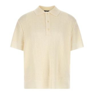 Balmain Monogram Jacquard Polo Shirt - - Tops - Herren - Wei&szlig; - 2XL