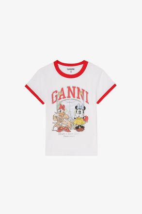Ganni T-shirt Baby Fit Minnie Mouse & Daisy Duck Blanc Coton biologique - Taille S - Pour Femme