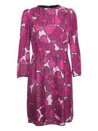 Marc Jacobs robe mi-longue en soie à fleurs (années 2024) - Rose