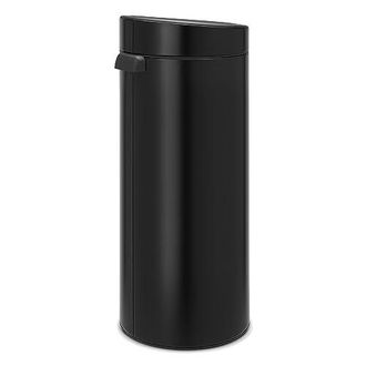 Brabantia 115301 Touch Bin New mit herausnehmbaren Kunststoffeinsatz, 30 L, Edelstahl, schwarz matt, 32.8 x 32.8 cm