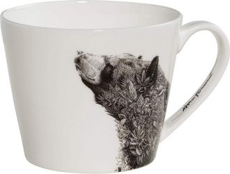 Maxwell & Williams DX0511 Kaffee-Becher breit Asiatic Black Bear 450 ml - Keramik mit Schwarz-wei&szlig;-Motiv, in Geschenkbox