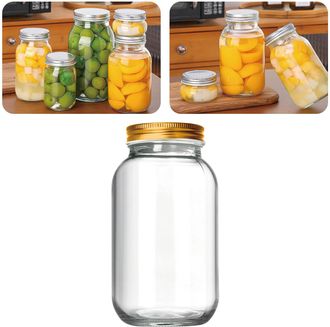 Generic Mason Jars Einmachgläser mit breiter Öffnung, luftdichten Deckeln, Einmachgläser zum Gären, Einlegen, Mahlzeitvorbereitung, Haferflocken und Tafelaufs