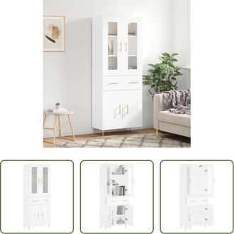 vidaXL vidaXL Stauraum Schrank - Highboard Wei&szlig; 69,5x34x180 cm Holzwerkstoff