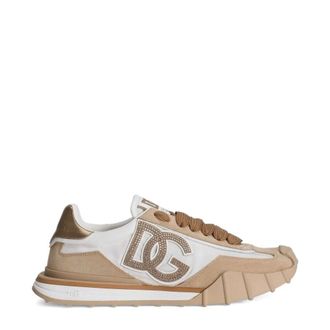 Dolce & Gabbana Femme, Chaussures, Multicolore, Taille: 36 EU Baskets en tissu avec patch DG
