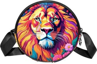 Generic Sac &agrave; bandouli&egrave;re rond pour femme, petit sac &agrave; bandouli&egrave;re avec fermeture &eacute;clair, bretelles r&eacute;glables, sac &agrave; main rond d&eacute;contract&eacute; pour femmes et fill