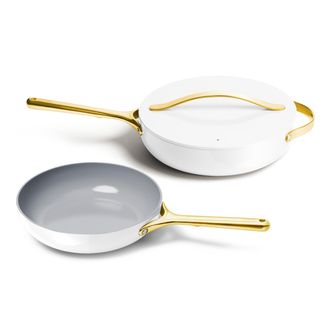 Caraway Keramikbeschichtete Bratpfanne und Schmorpfanne Duo - Wei&szlig;