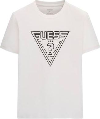 Guess T-shirt droit &agrave; manches courts &agrave; logo triangle en coton