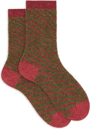 Gallo Gallo, Femme, Sous-v&ecirc;tements, Multicolore, Taille: ONE Size Chaussettes Courtes en Coton et Laine &agrave; Motif Z&egrave;bre