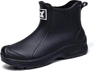 Generic Bottes de pluie mi-hautes pour homme - Semelle souple - Coupe-vent - R&eacute;sistantes &agrave; labrasion - Antid&eacute;rapantes - Pour le bateau, le camping, la voile e