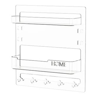 Generic Schwimmende Regale f&uuml;r Schlafzimmer - Wandorganisation f&uuml;r Haushaltswand, dekoratives Bettregal mit Haken und Kabelschellen, f&uuml;r Schlafzimmeraufbewahr