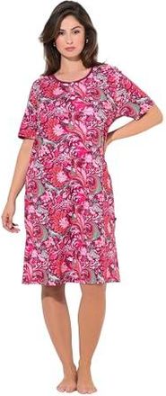 Ulla Popken 2pcs, Bigshirt, Paradise Garden Chemises de Nuit, Aubergine, 48-50 Femmes