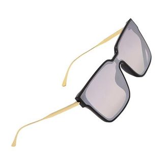 Generic Lunettes de soleil carrées - Monture en métal - Lunettes de soleil rectangulaires rétro pour homme et femme - Lunettes de soleil carrées vintage avec 