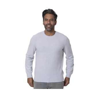 Gran Sasso Hellgrauer Boucl&eacute;-Pullover mit Rundhalsausschnitt - - Knitwear - Herren - Grau - XL