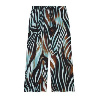 Fiorella Rubino Palazzo-Hose mit Zebramuster aus Jersey - - Trousers - Damen - Braun - XS
