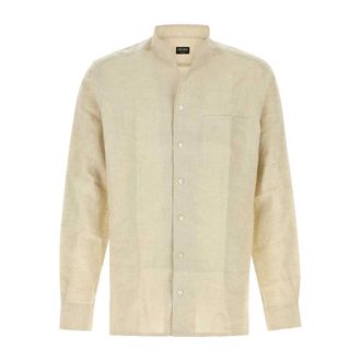 Ermenegildo Zegna Oasi Lino Shirt - Homme - Chemises - Beige - Taille: XL