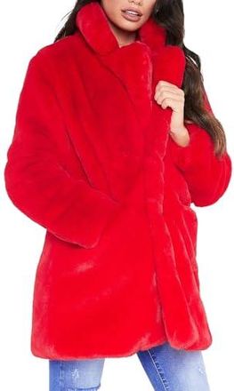 Generic Vestes chaudes pour femmes, manteaux dhiver chauds en fausse fourrure avec doublure intérieure et boutons, veste élégante et duveteuse