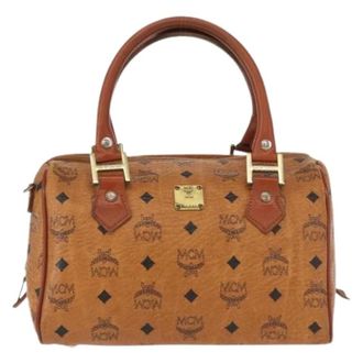 MCM Sac &agrave; main en toile Pre-owned - Femme - Pre-owned - Brun - Taille: ONE Size