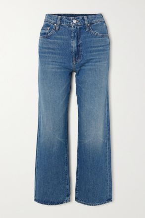 Mother Jean Droit Raccourci À Ornements The Rambler Zip X Bowie - Net Sustain - Bleu