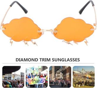 Hemoton Lunettes de Soleil Party Cloud sans Monture Design &Eacute;clair Nuage Unique Couleur Orange Protection Solaire Optimale Lunettes Amusantes pour F&ecirc;tes et Pho