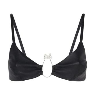 GCDS Hoop Logo-plaque Leder Bralette - - Underwear - Damen - Schwarzk - M