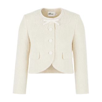 Self Portrait Femme, Vestes, Beige, Taille: 36 FR Tweed Vestes