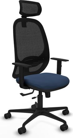 Piqueras y Crespo B&uuml;rostuhl 8H Cylano mit 1D-Armlehnen, h&ouml;henverstellbare Lendenwirbelst&uuml;tze und h&ouml;henverstellbares Kopfteil, Neigung und Neigung, ausgestattet mit Sync