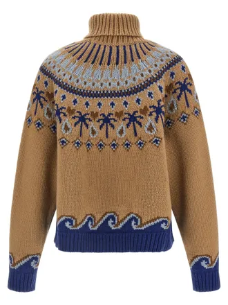 Alanui Fair Isle Jacquard Sweater - Beige