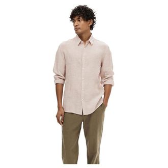 Selected Selected Homme Herren Slhregkylian-Linen Shirt Classic Noos Langarmhemd, Pure Cashmere, XL EU