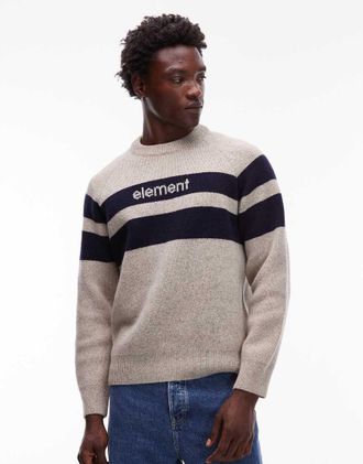 Element Pull en laine mélangée à logo style années 2000 - Beige-Neutre