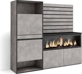 Skraut Home Skraut Home - Sideboard, Kommode, Aufbewahrungsschrank, 167x145x35 cm, F&uuml;r Schlafzimmer, Zimmer, Elektrokamin XXL, Schuhschrank, Moderner Stil