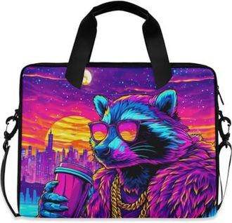 Alaza Sac pour ordinateur portable de 40,6 à 15,6 pouces, motif renard, herbe, lune, sac pour ordinateur portable, sac à bandoulière pour femme, homme, étud