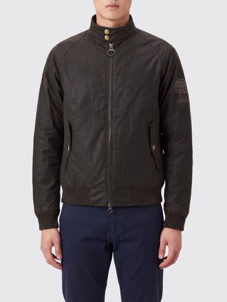 Barbour Blouson bomber en coton cir&eacute; avec col montant et poignets &eacute;lastiques