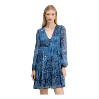 Desigual Femme, Robes, Bleu, Taille: 38 FR Robe Chaleco
